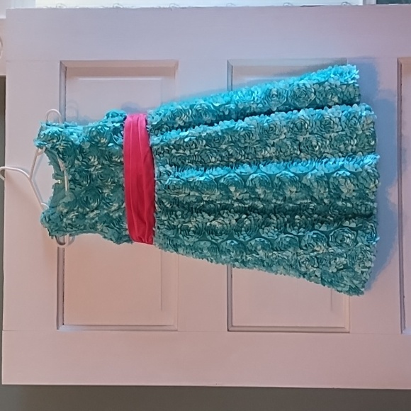 Rare Editions | Dresses | Rare Editions Girl Lined Turquoise Rosette ...
